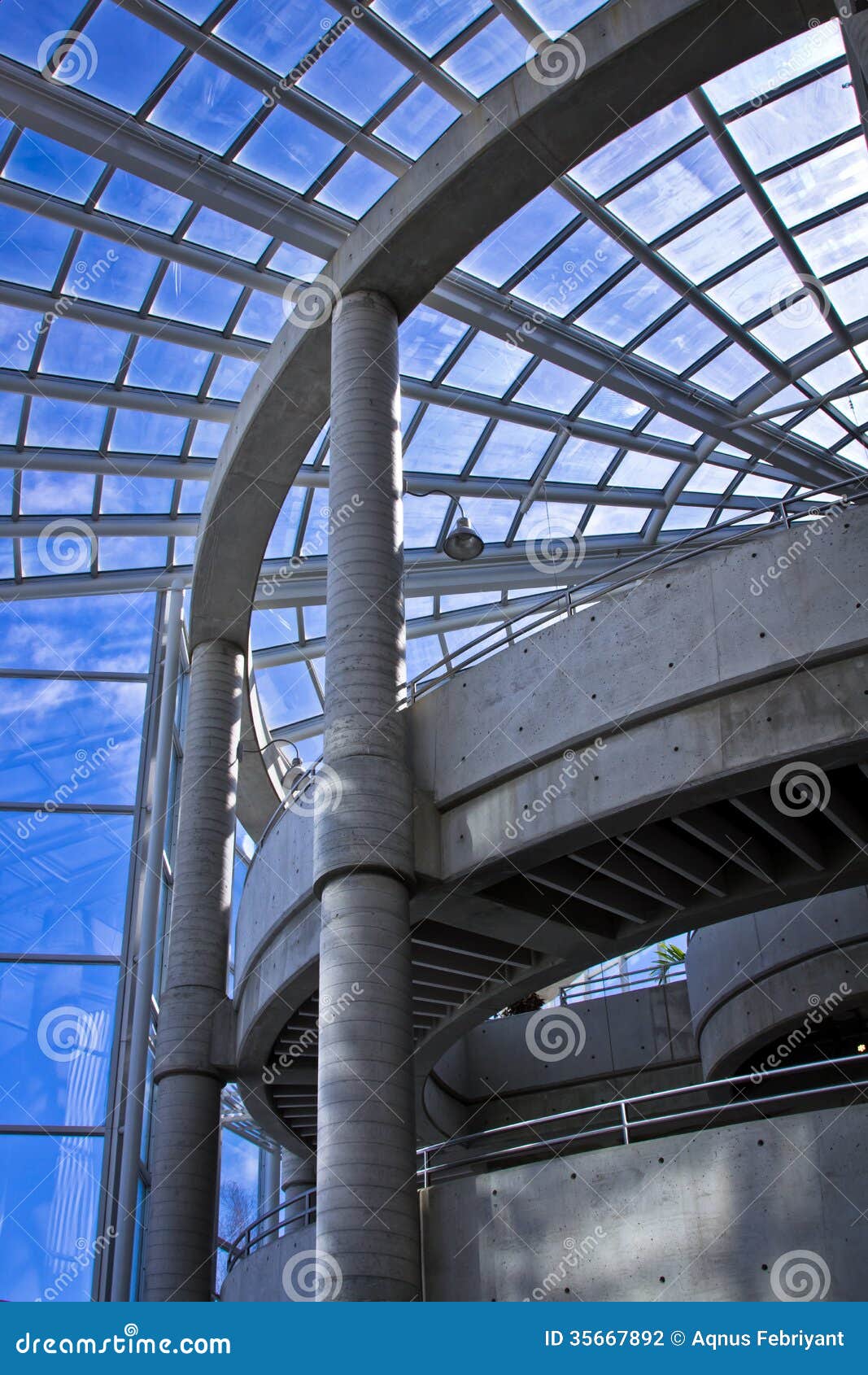 Modern Building with Big Glass Window Stock Photo - Image of science ...