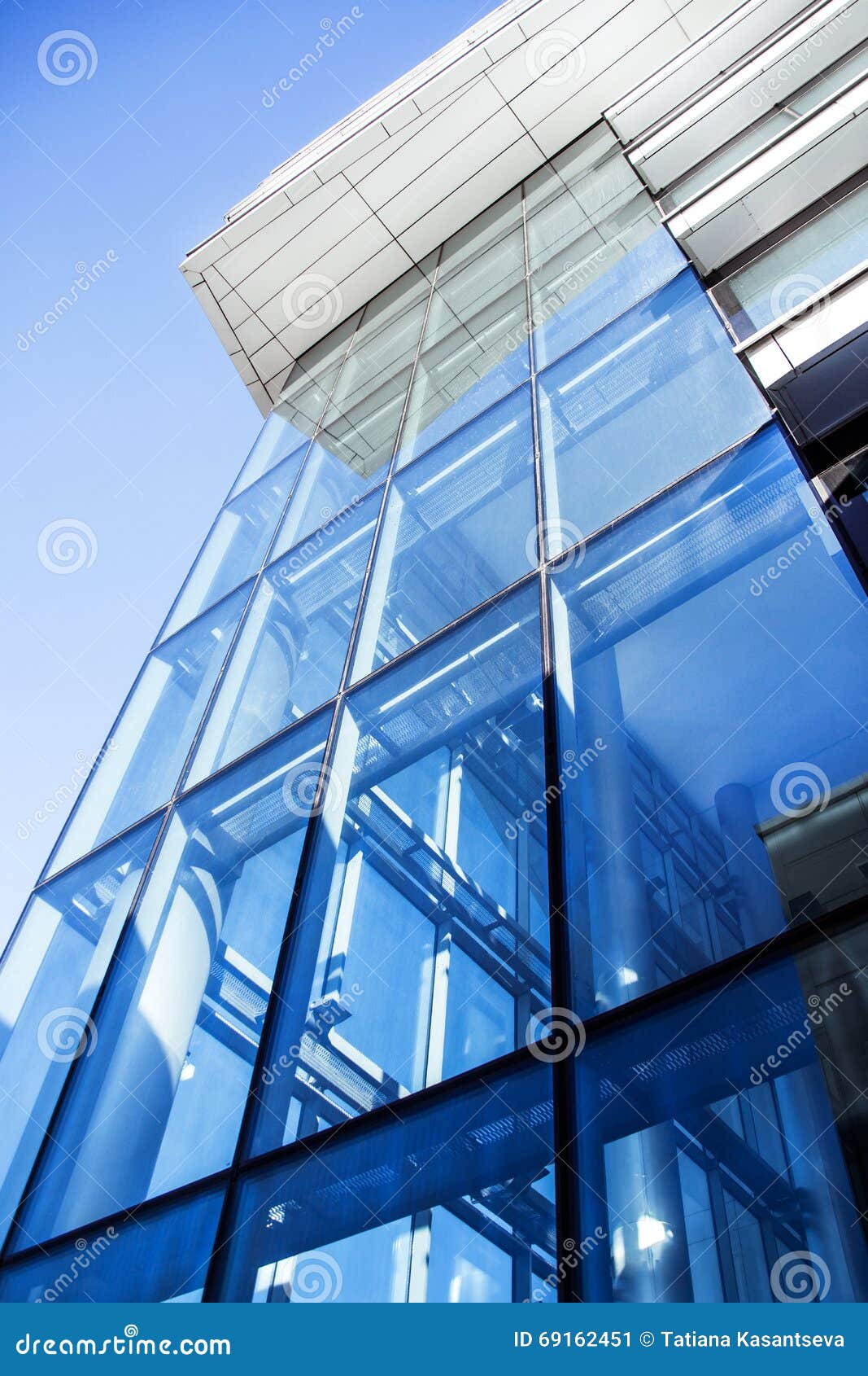 Modern Building Blue Glass Wall Stock Image - Image of development ...
