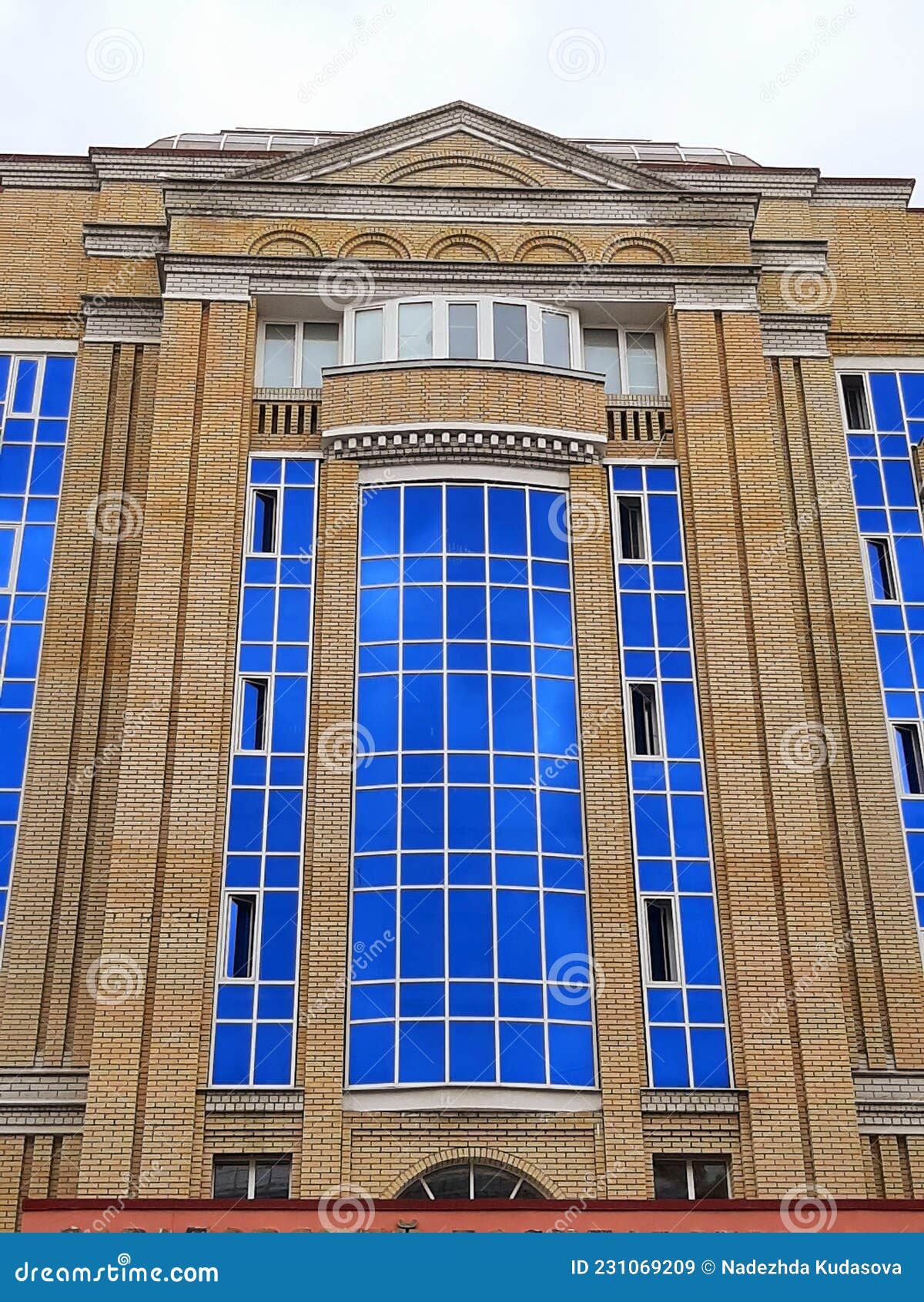 Modern Building with Blue Glass Windows Stock Image - Image of landmark ...