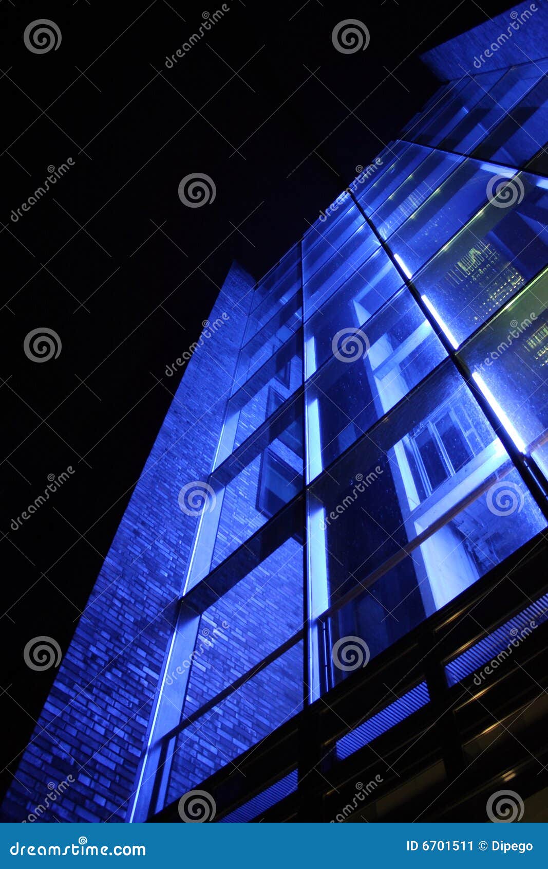 Modern building blue light stock image. Image of facade - 6701511