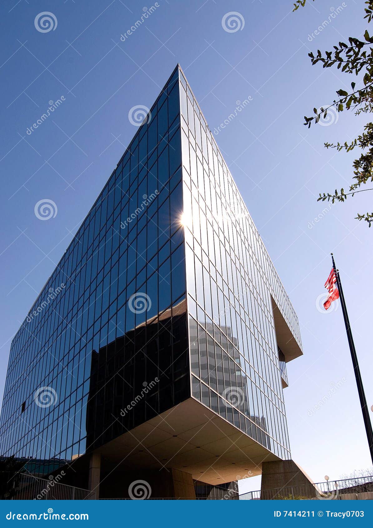 Modern Building and Blue Sky Stock Image - Image of color, flag: 7414211