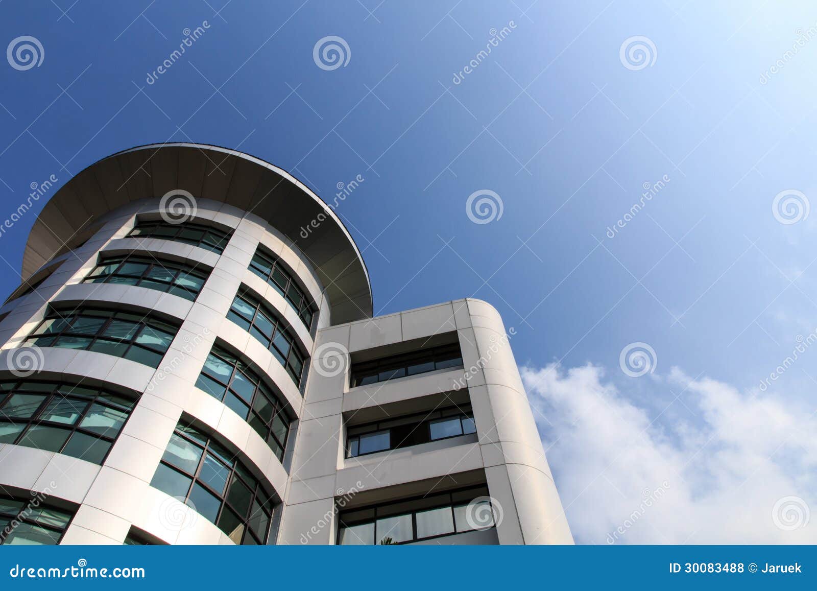 Modern Building on Blue Sky 2 Stock Photo - Image of landmark ...