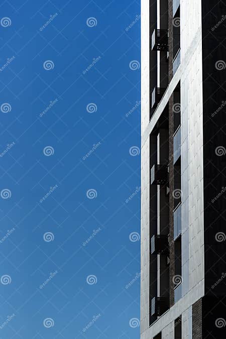 Modern Building on the Blue Sky Background Stock Image - Image of ...
