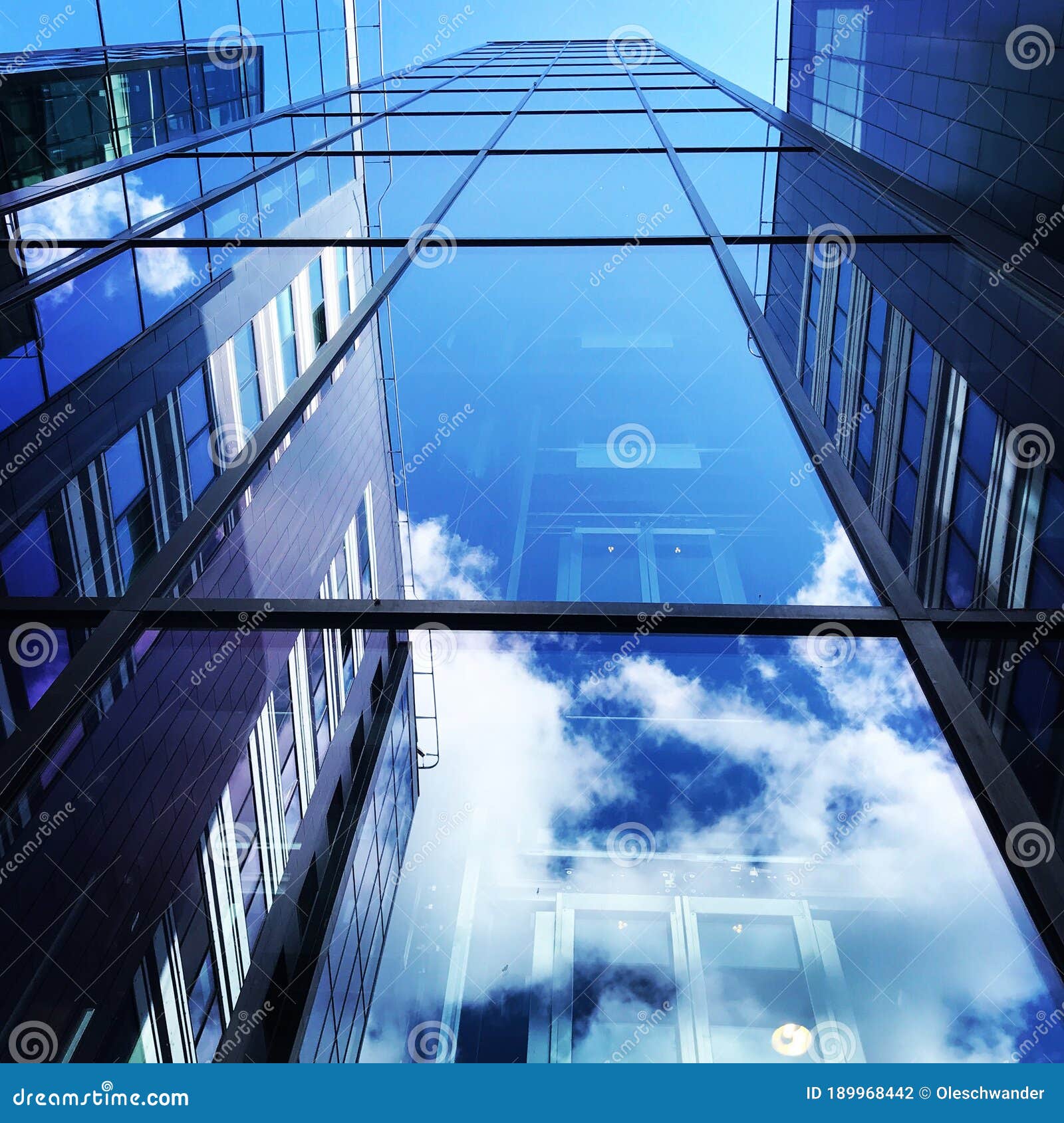 Modern Building with Blue Sky and Cloud Reflections Stock Photo - Image ...