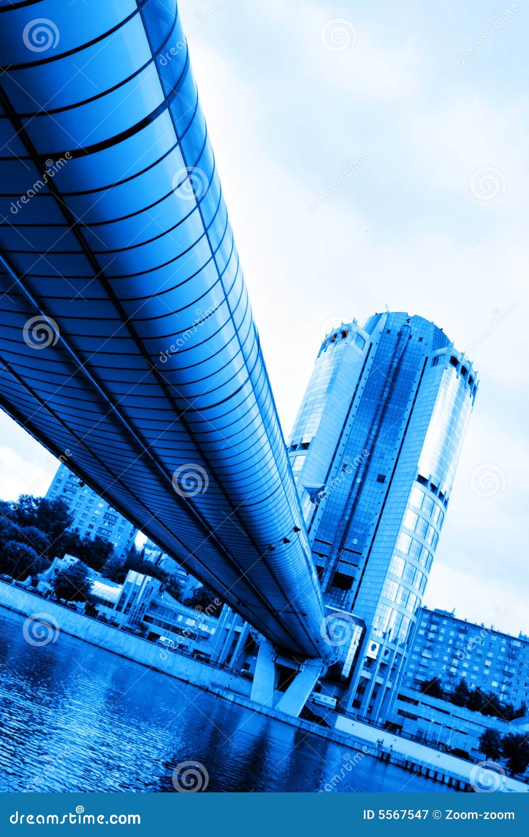 Modern building and bridge stock image. Image of glass - 5567547