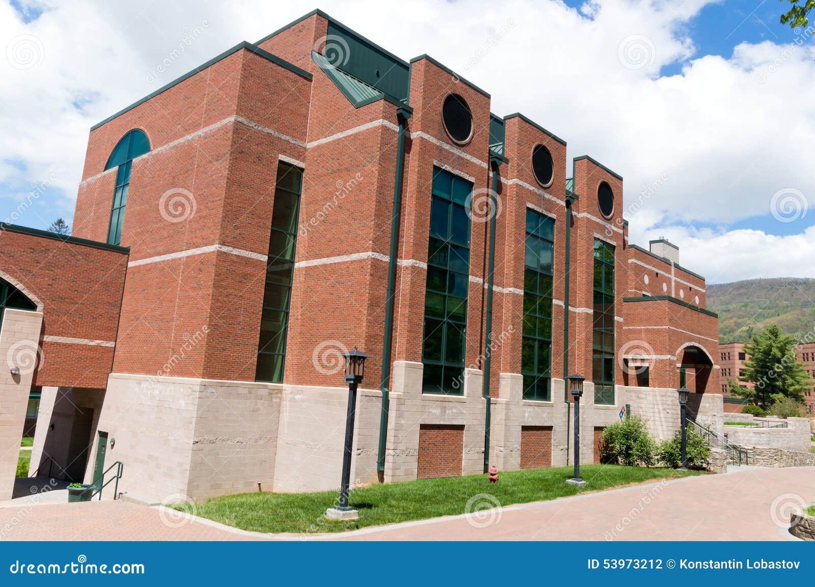 Modern building on campus stock photo. Image of american - 53973212