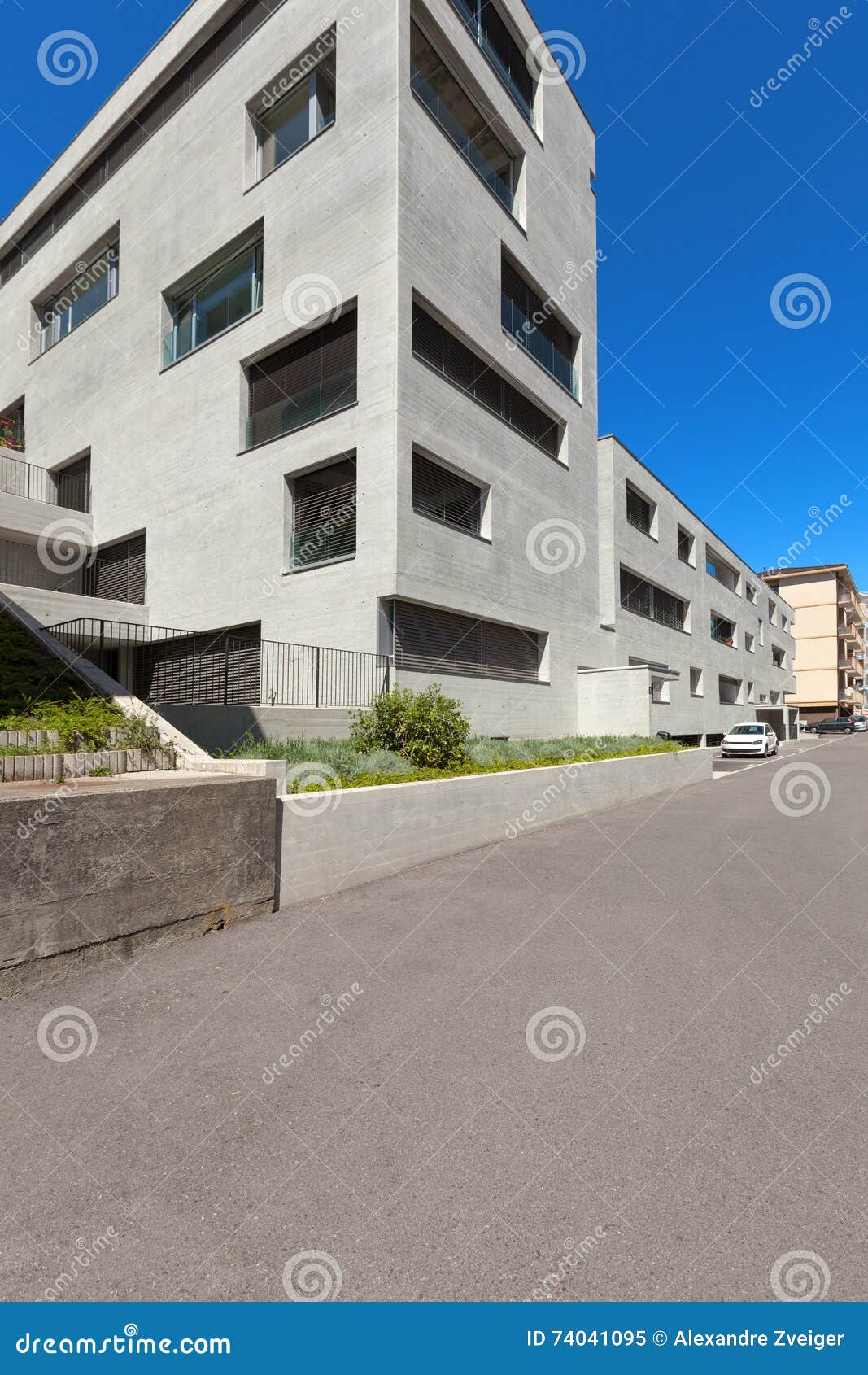 Modern Building in Cement, Exterior Stock Image - Image of modern ...