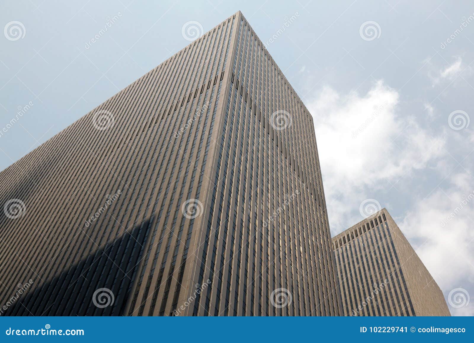 A Modern Building in the City from a Low Angle View Stock Image - Image ...