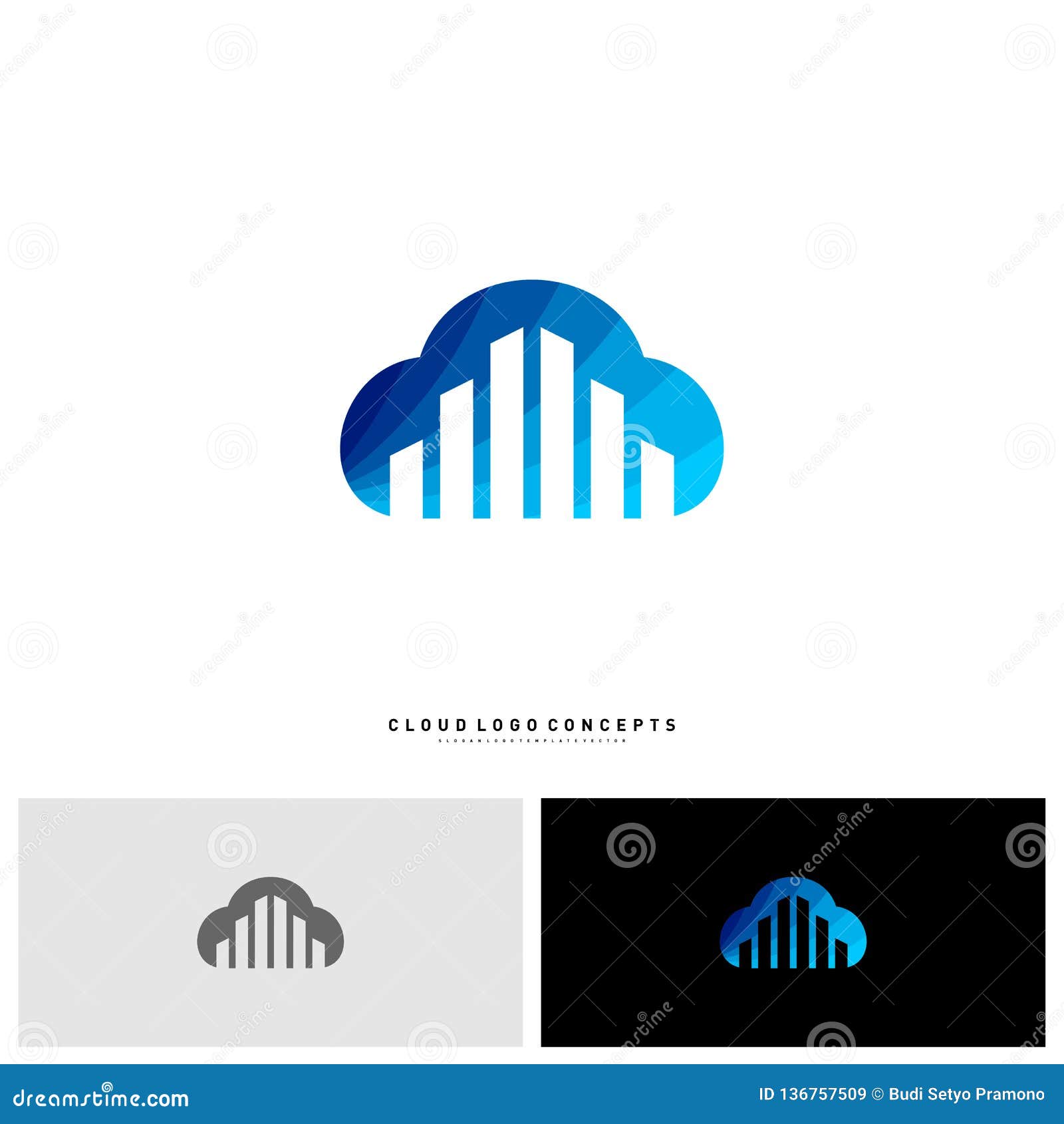 Modern Building Cloud Logo Design Concept Vector. Cloud City Logo ...