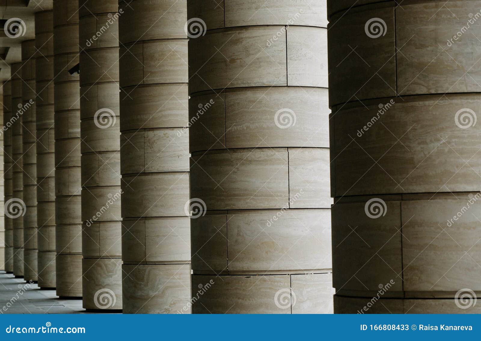 Modern Building with Columns in a Row Stock Image - Image of luxury ...