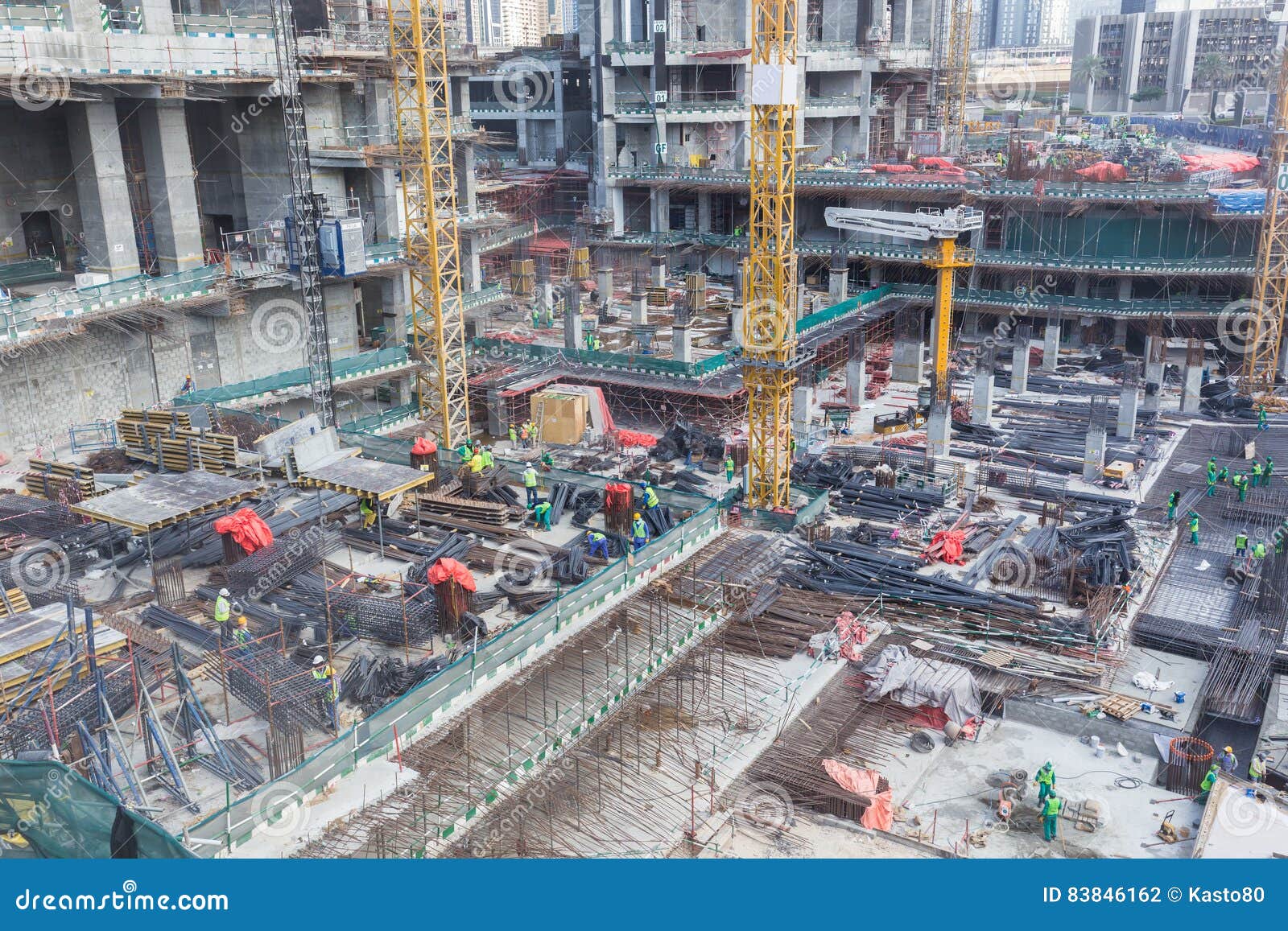 Modern Building Constraction Site Works. Editorial Photography - Image ...