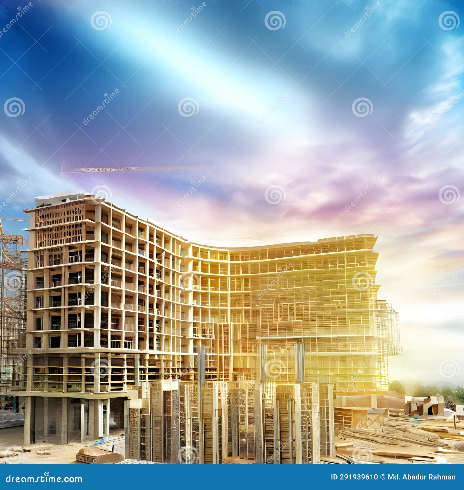 Modern Building Construction Structure with Beautiful Sky Scenery Ai ...