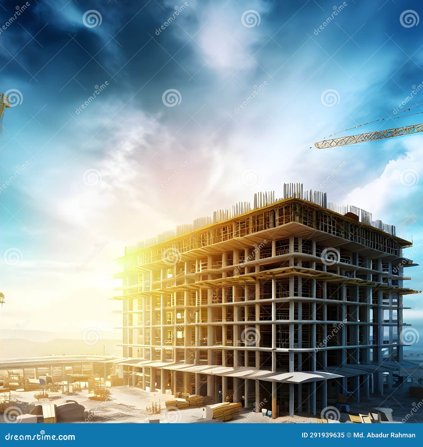 Modern Building Construction Structure with Beautiful Sky Scenery Ai ...