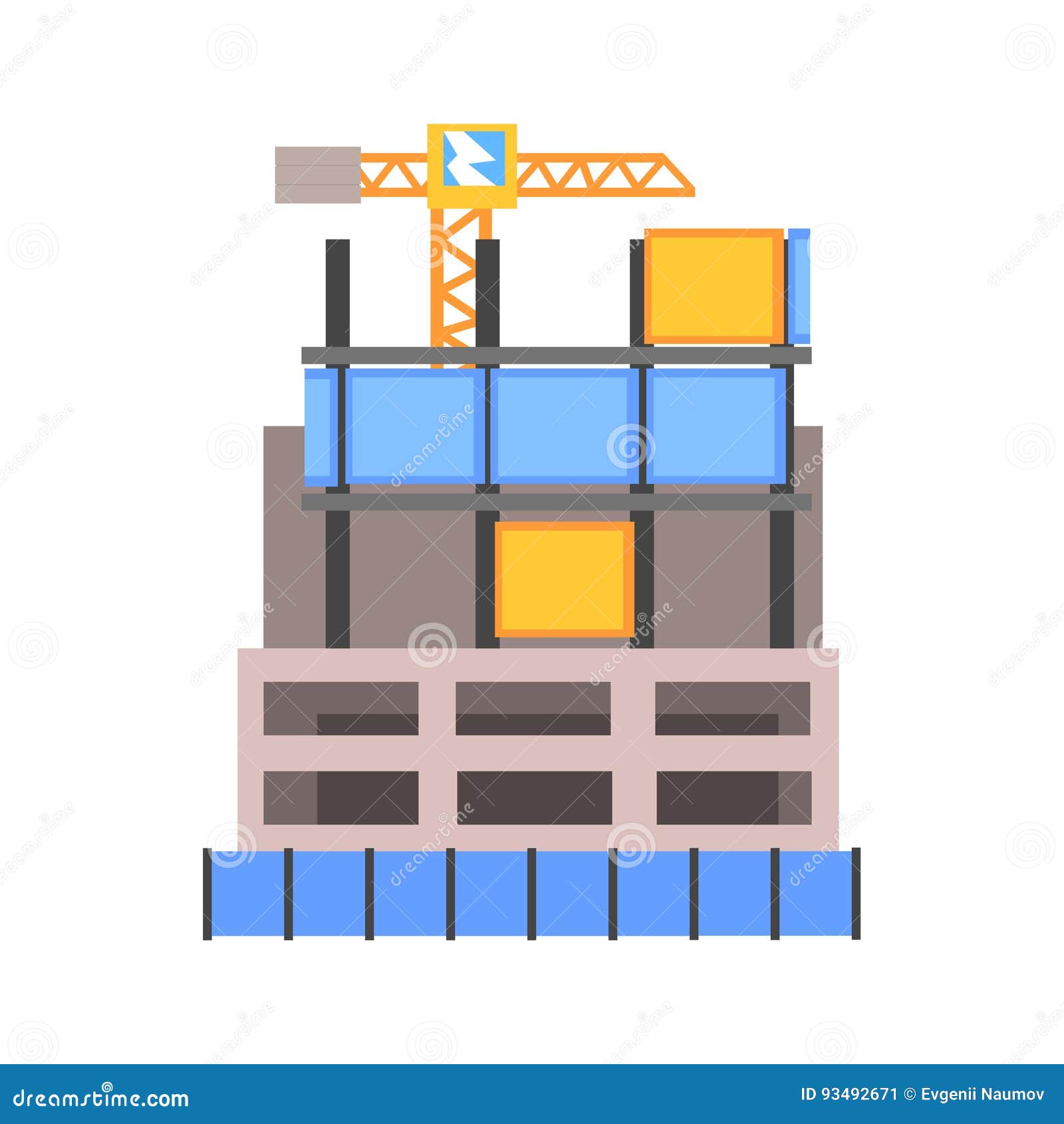 Modern Building Construction Vector Illustration Stock Vector ...