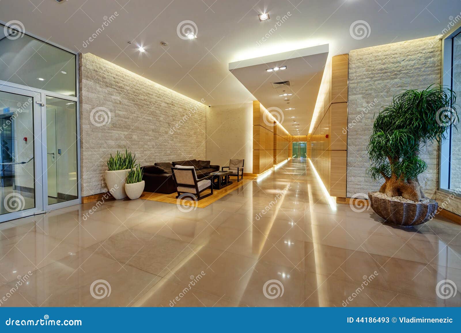 Modern building corridor stock image. Image of city, office - 44186493