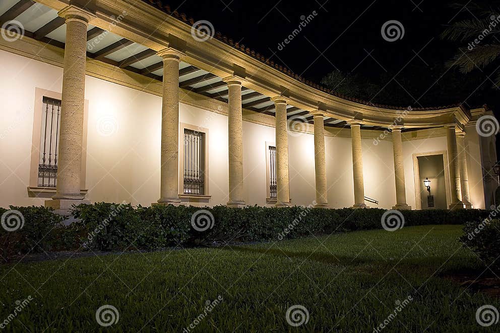Modern Building Curves with Columns Stock Photo - Image of hall ...