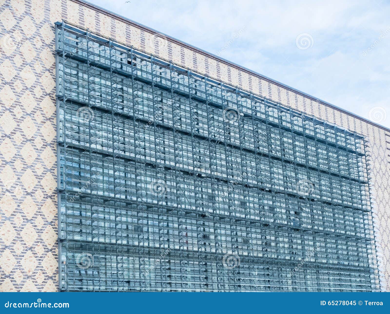 Modern Building with Decorative Patterned Facade Stock Image - Image of ...