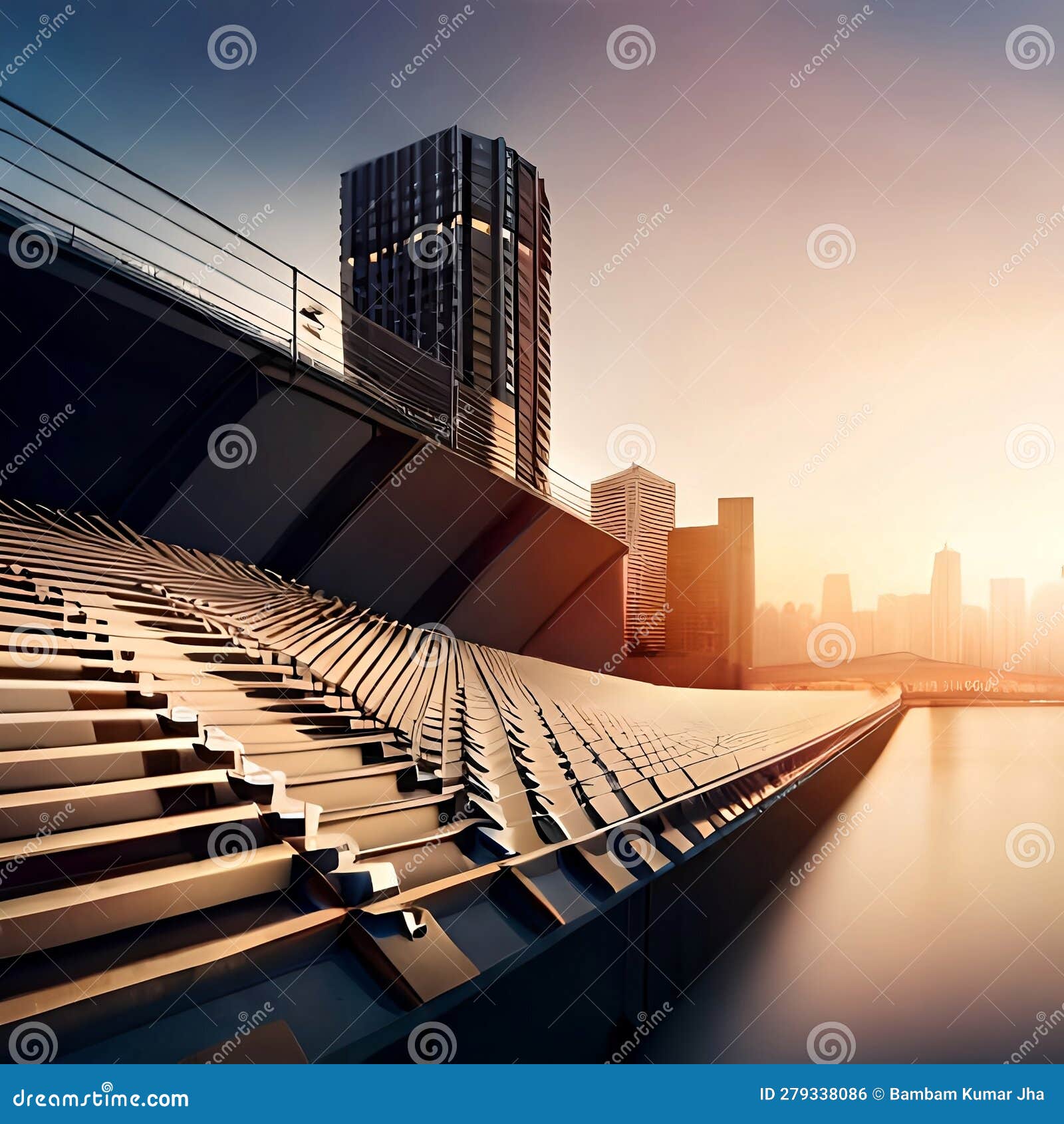 Modern Building with Dramatic Sky with Generative AI Technology Stock ...