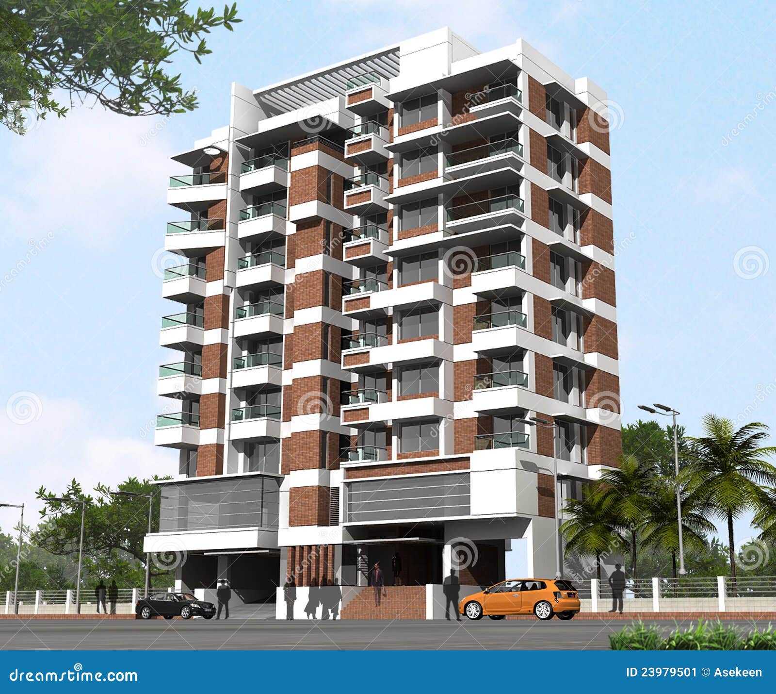 Modern building exterior stock image. Image of collage - 23979501