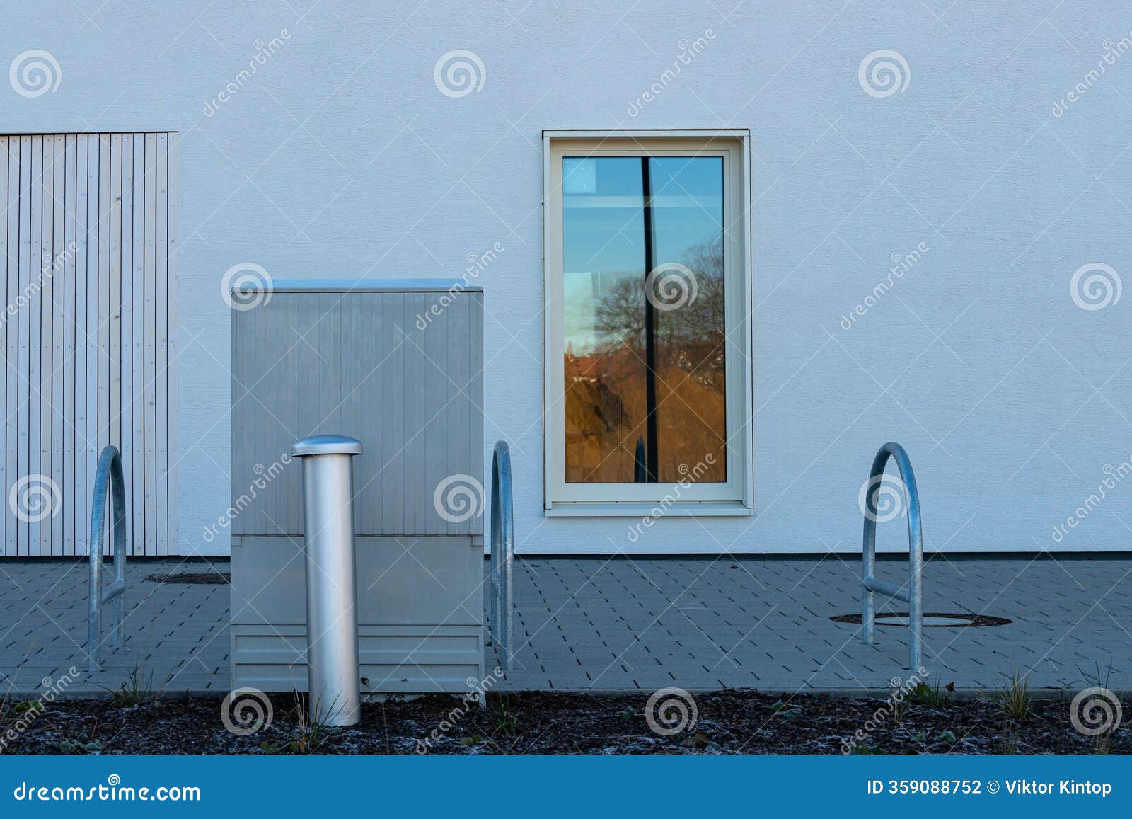 Modern Building Exterior with Minimalist Design and Elements Stock ...