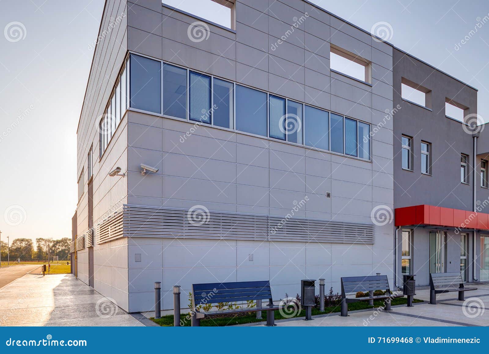 Modern Building in Exterior Stock Photo - Image of clouds, hall: 71699468