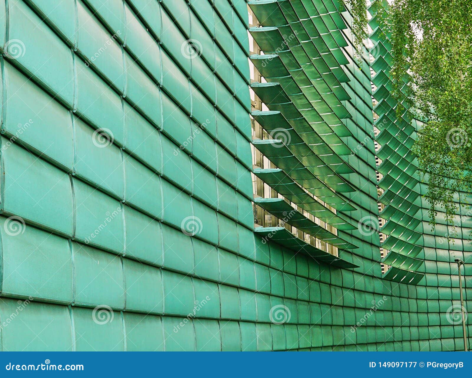 Modern Building Facade with Adjustable Louvers Stock Image - Image of ...