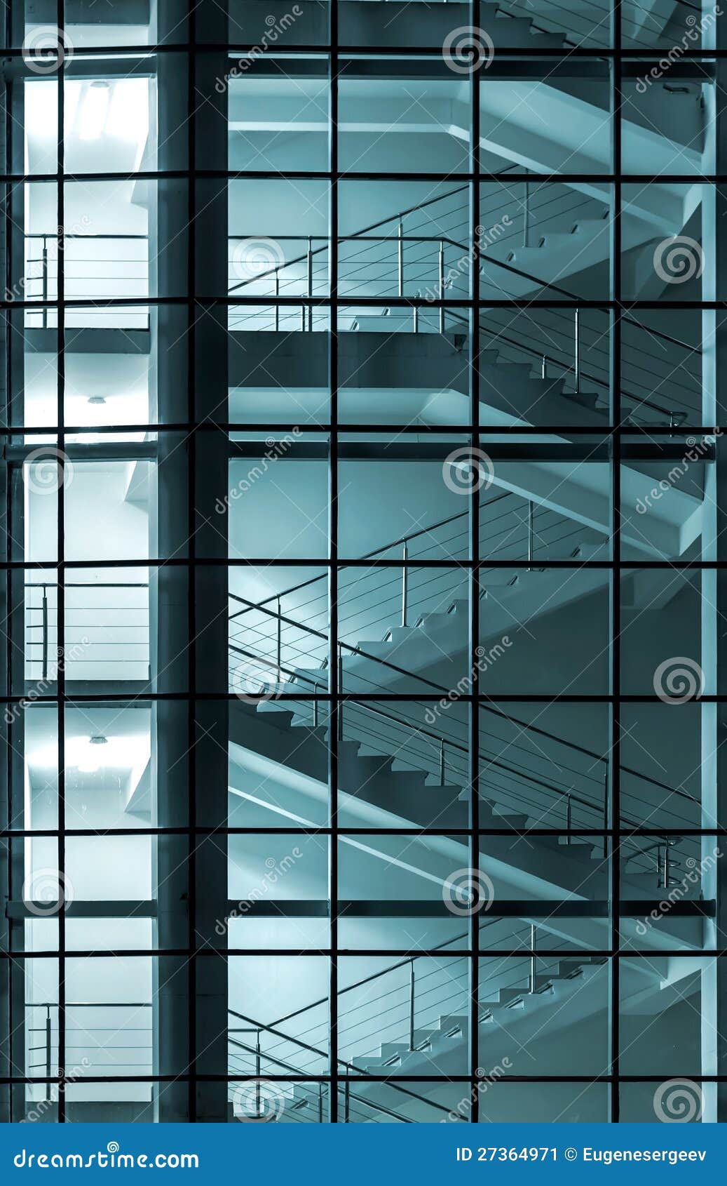 Modern Building Facade with Behind Glass Wall Stock Image - Image of ...