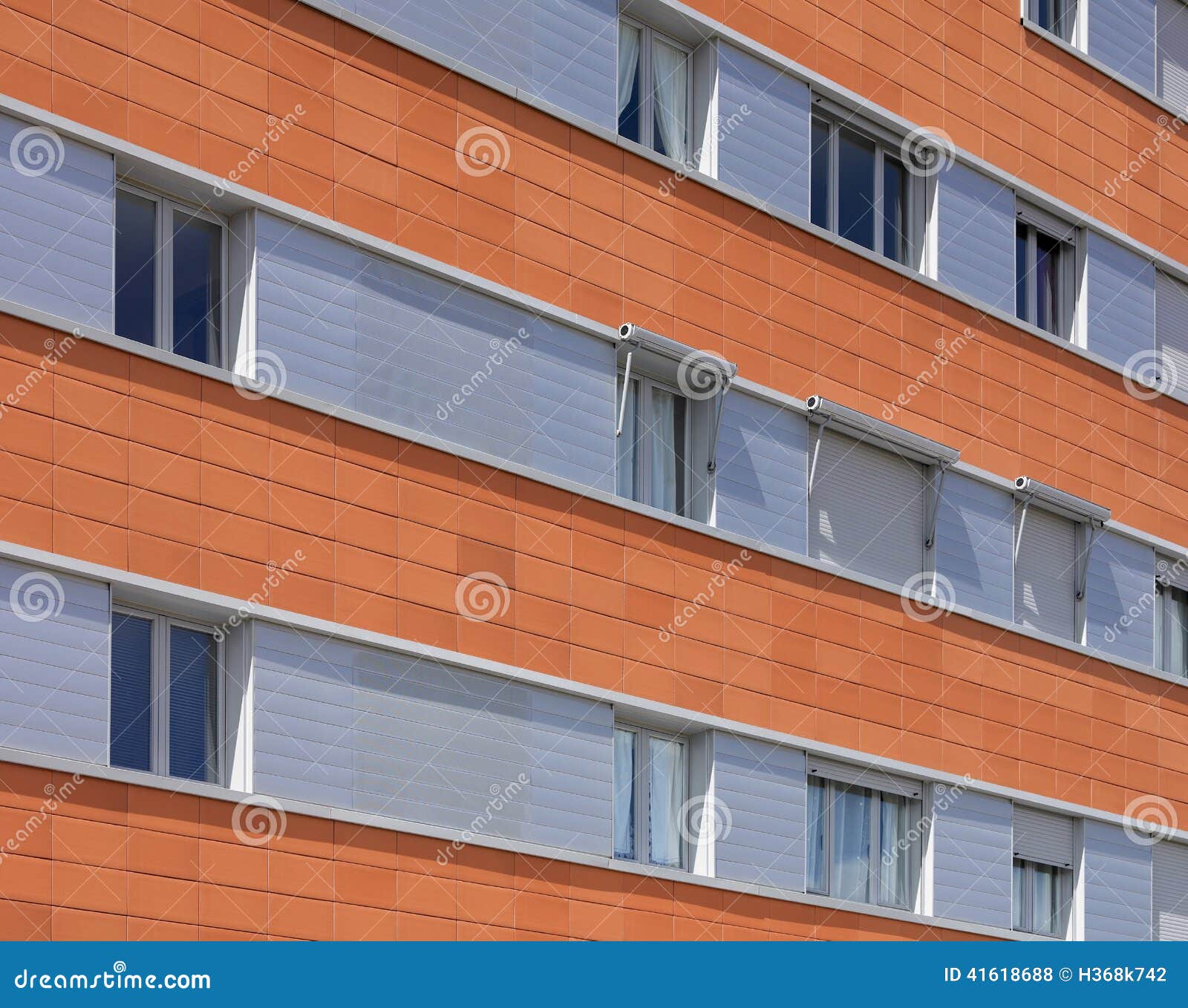 Modern Building Facade with Ceramic Tiles Stock Photo - Image of ...