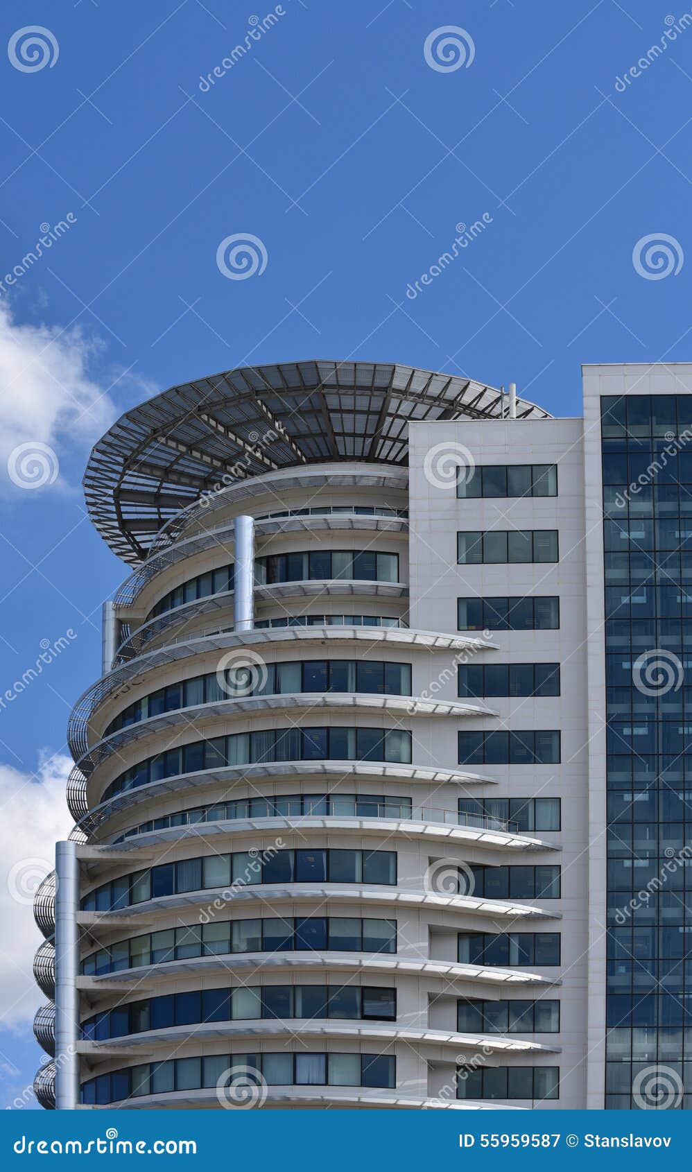 Modern building facade stock image. Image of aluminium - 55959587