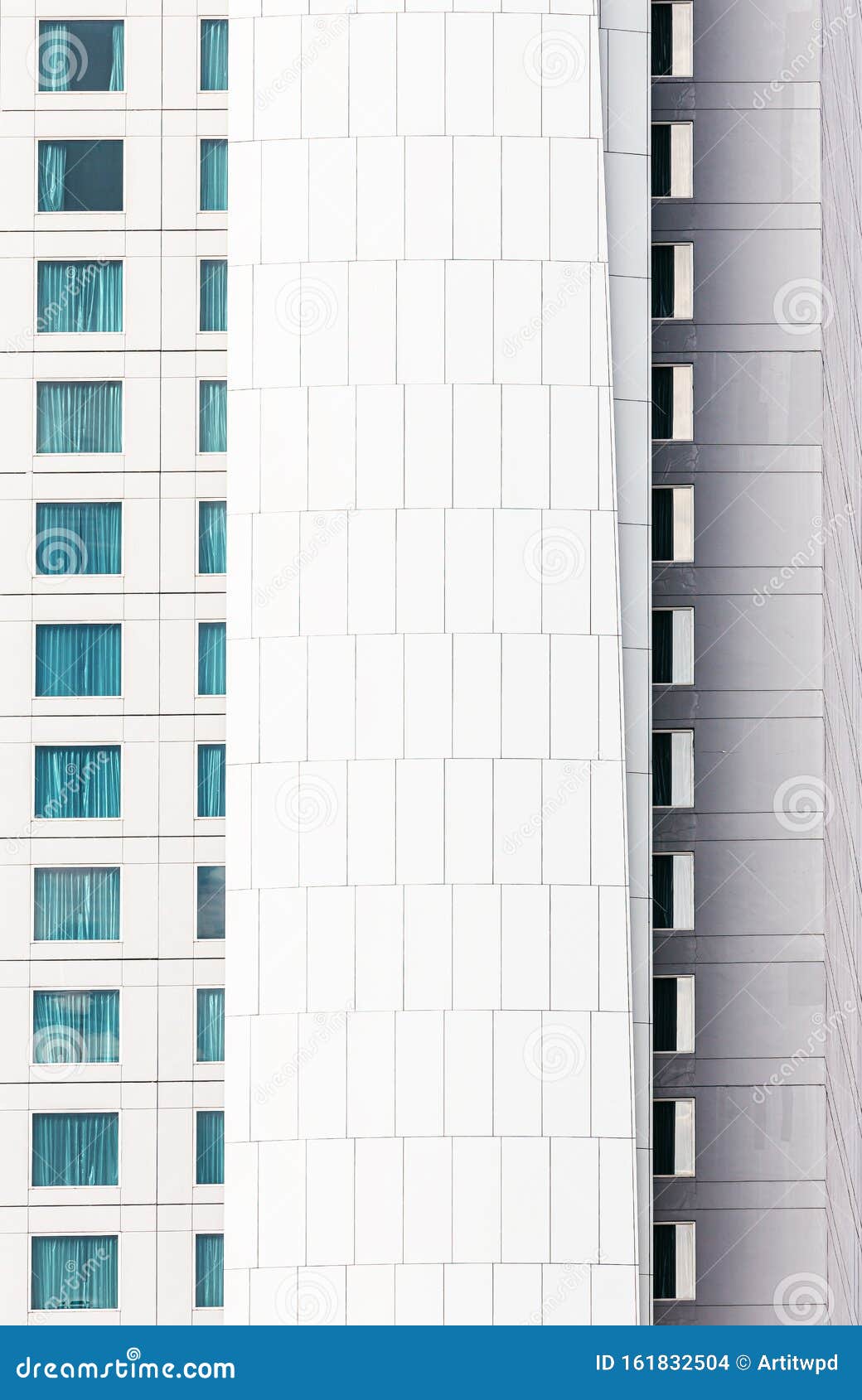 Modern Building Facade with Glass Windows Sky Color Reflected and Some ...