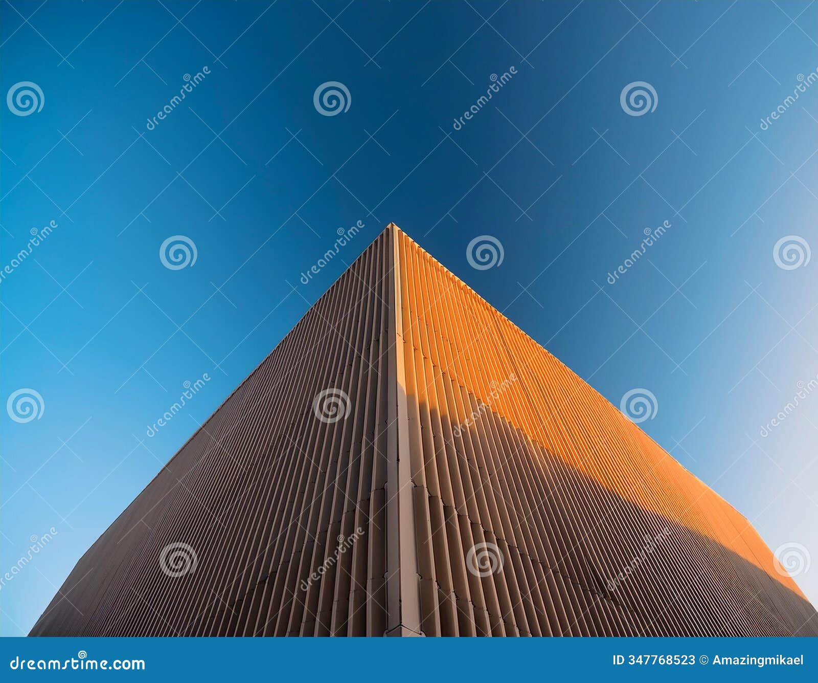 Modern Building Facade with Sharp Angles in Golden Hour Lighting Stock ...