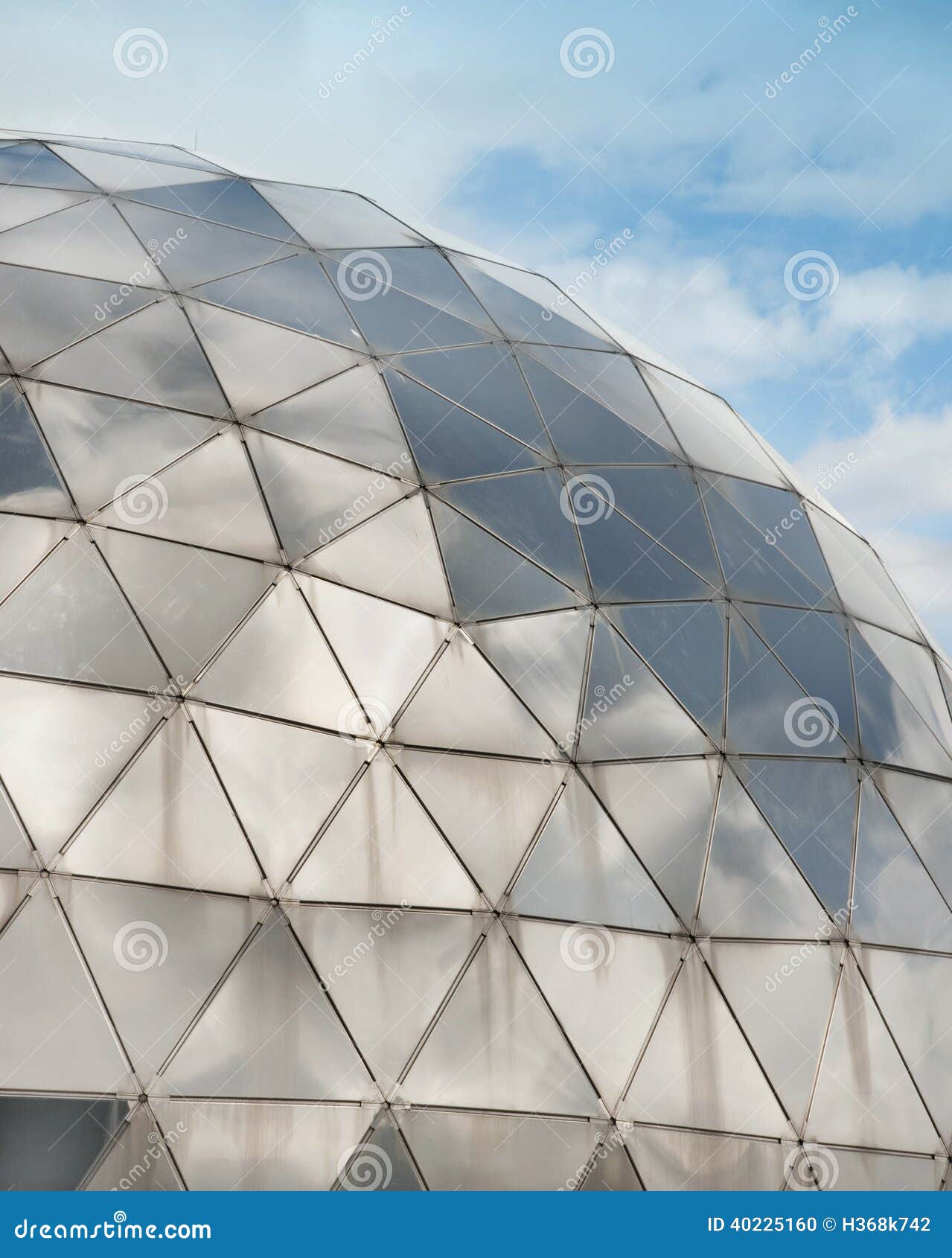 Modern Building Facade with Sphere Structure Stock Photo - Image of ...