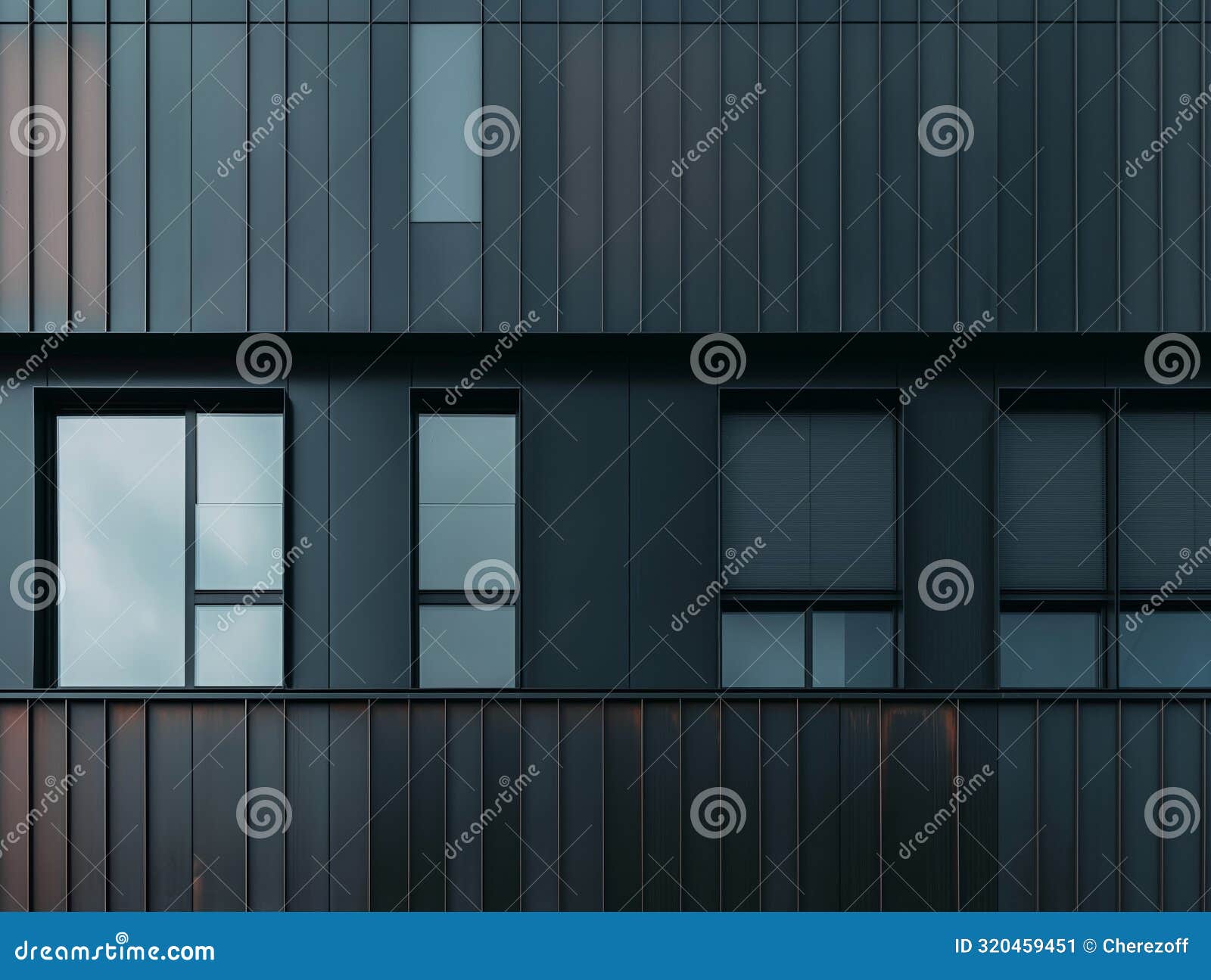 Modern Building Facade with Windows Stock Image - Image of city, design: 320459451