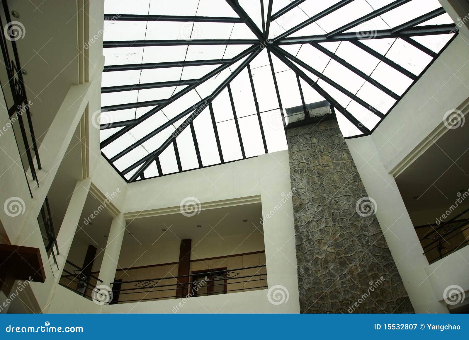Modern Building with Glass Roof Stock Image - Image of platfond, inside ...