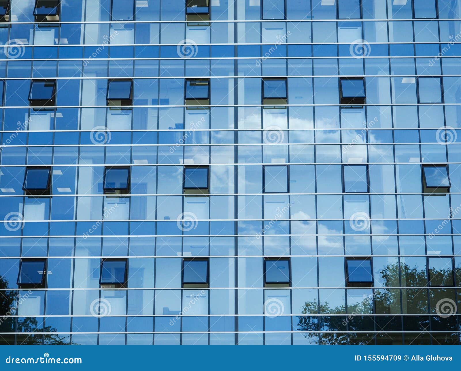 Modern Building Glass Windows with Sky Reflection Stock Image - Image ...