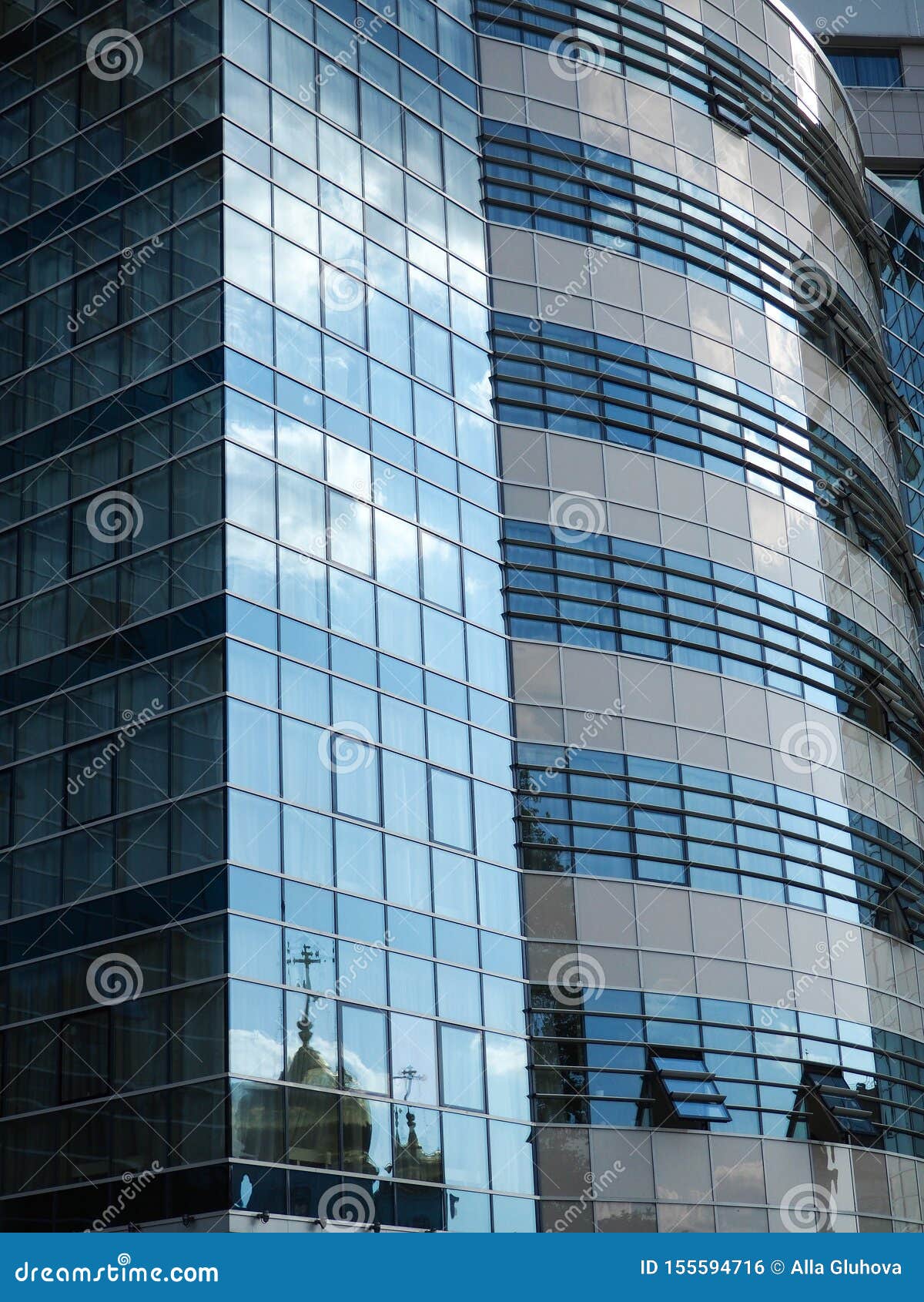 Modern Building Glass Windows with Sky Reflection Stock Photo - Image ...