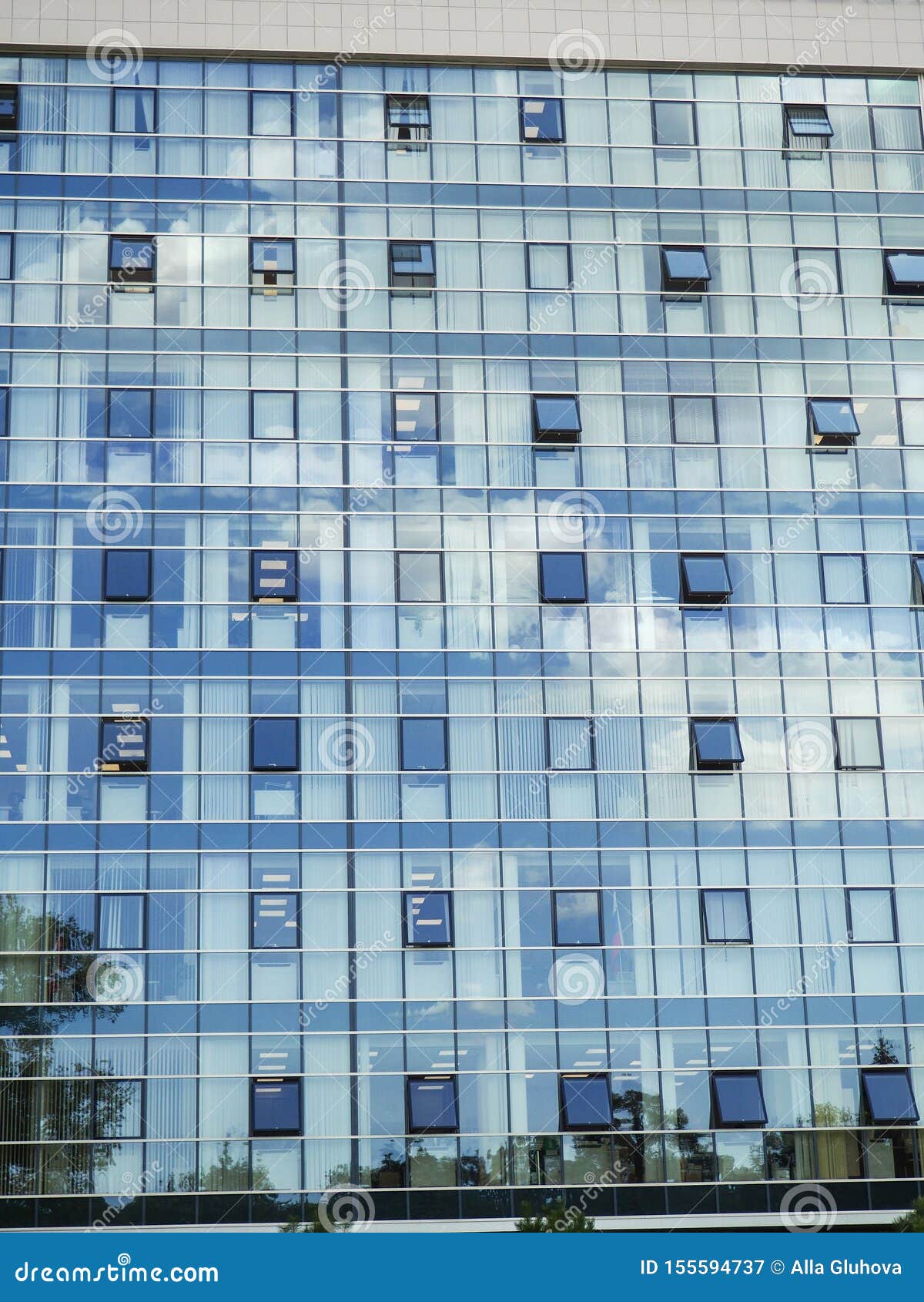 Modern Building Glass Windows with Sky Reflection Stock Image - Image ...