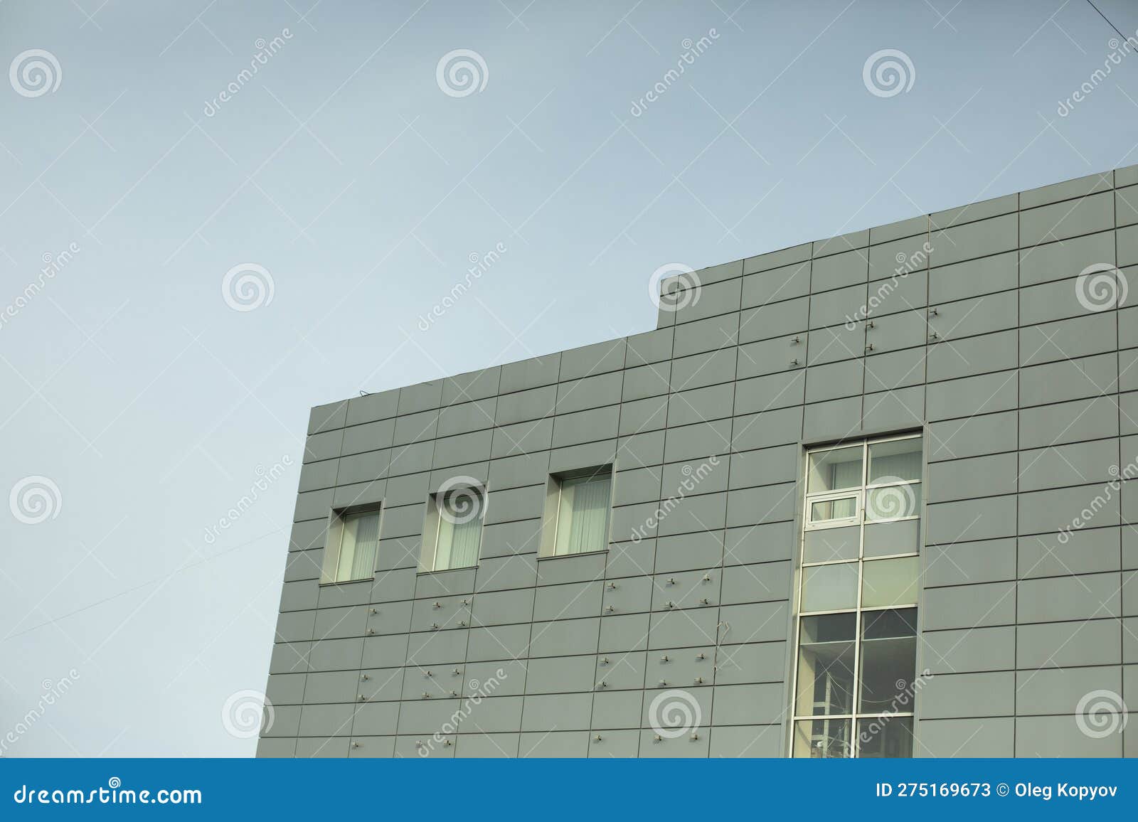 Modern Building is Gray in Color. Facing Panel on Office Building Stock ...