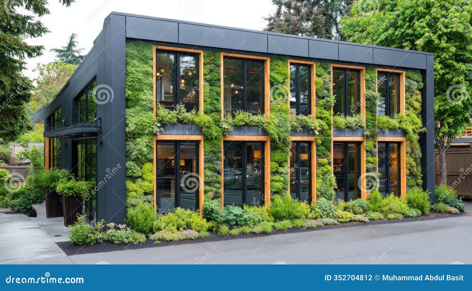 Modern Building with a Green Wall, Showcasing Sustainable Architecture ...