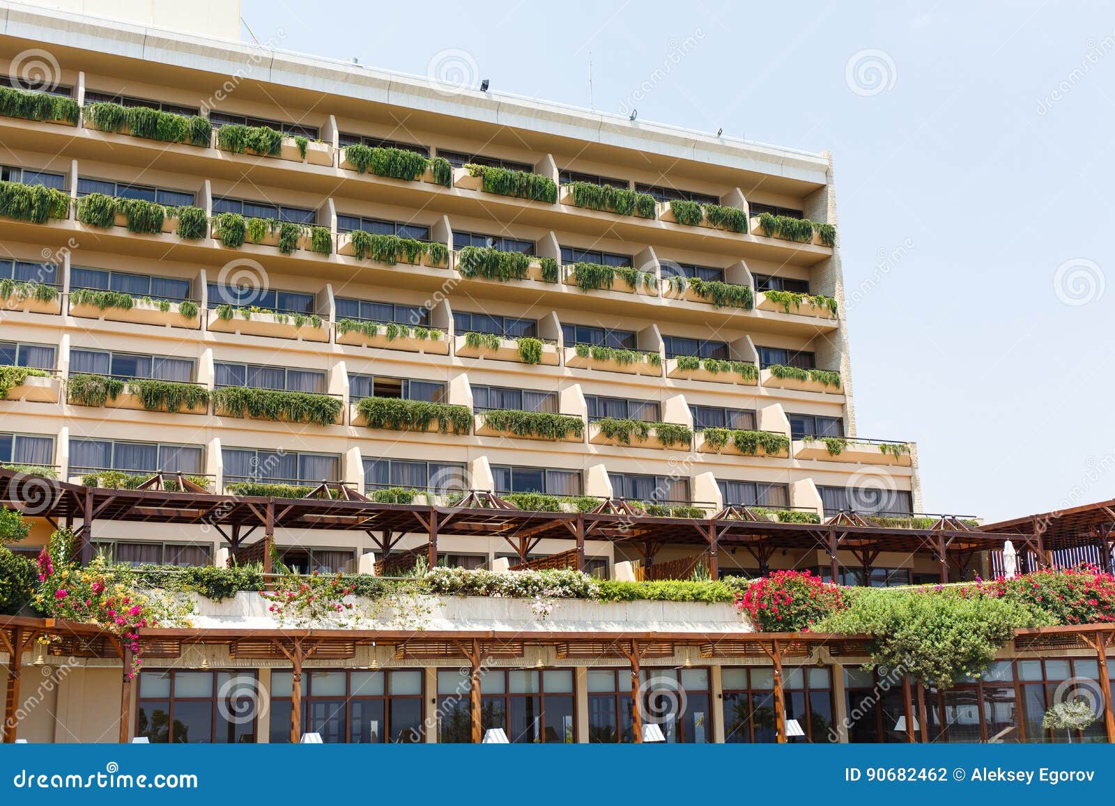 Modern Building with Greenery Stock Photo - Image of cityscape ...