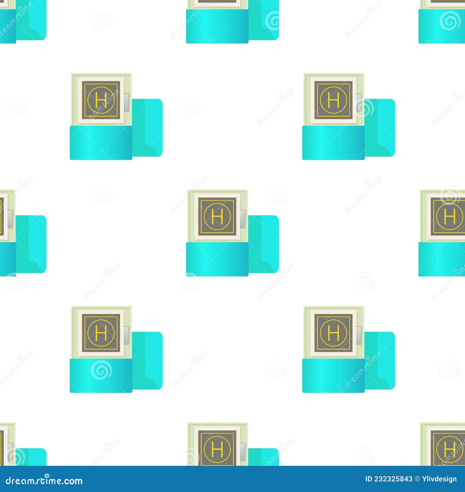 Modern Building with Helipad on the Roof Pattern Seamless Vector Stock ...