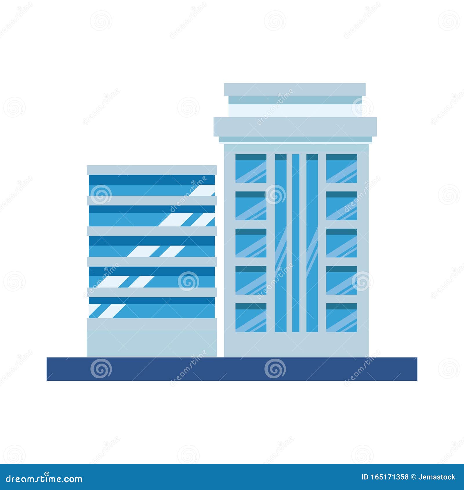 Modern Building Icon, Flat Design Stock Vector - Illustration of scene ...