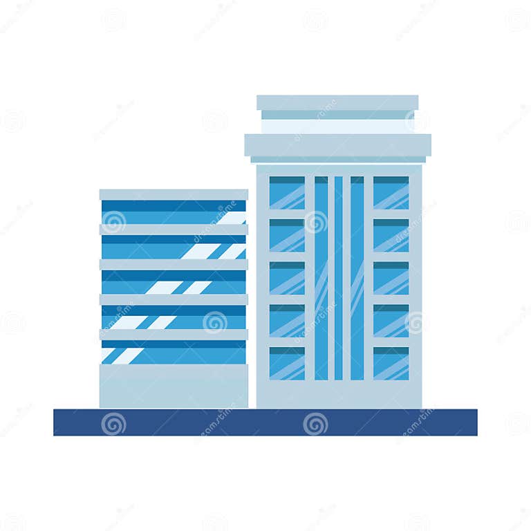 Modern Building Icon, Flat Design Stock Vector - Illustration of scene ...