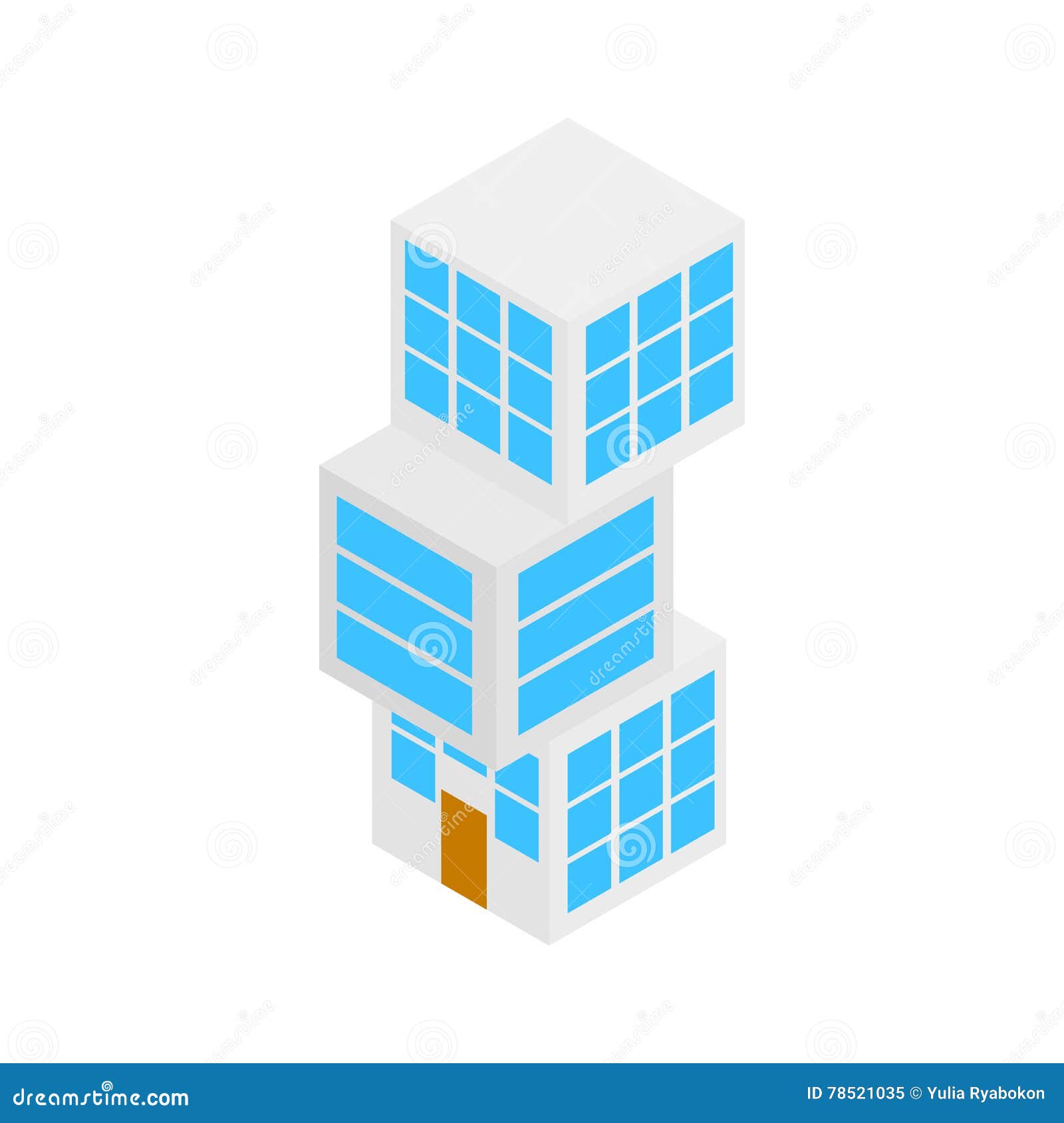 Modern Building Icon, Isometric 3d Style Stock Vector - Illustration of ...