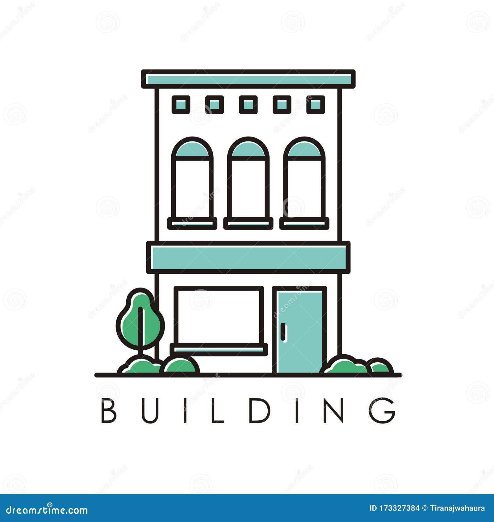 Modern Building Icon, with Linear and Multi Color Design Stock Vector ...