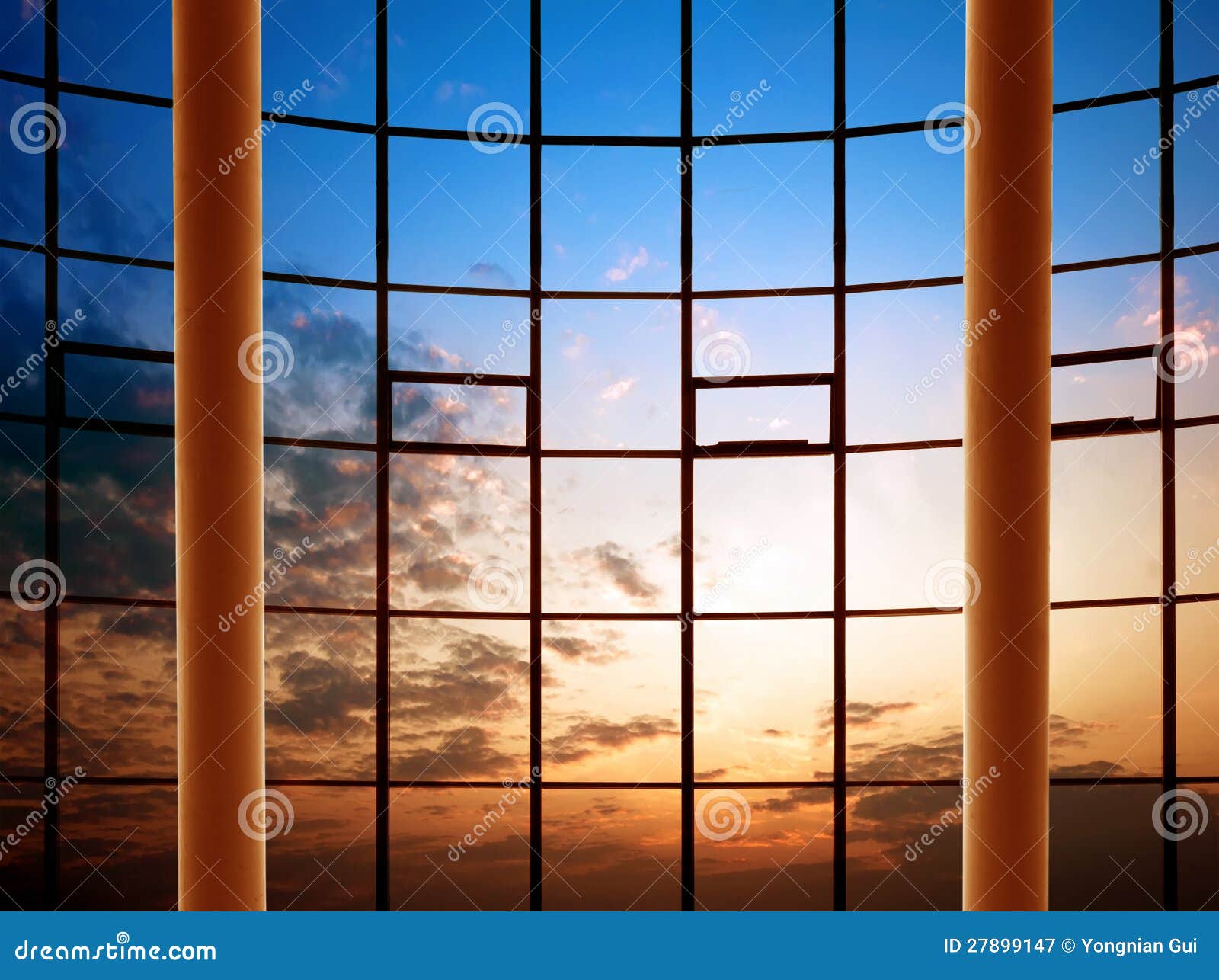 Modern Building Indoor: Office Window Stock Image - Image of abstract ...