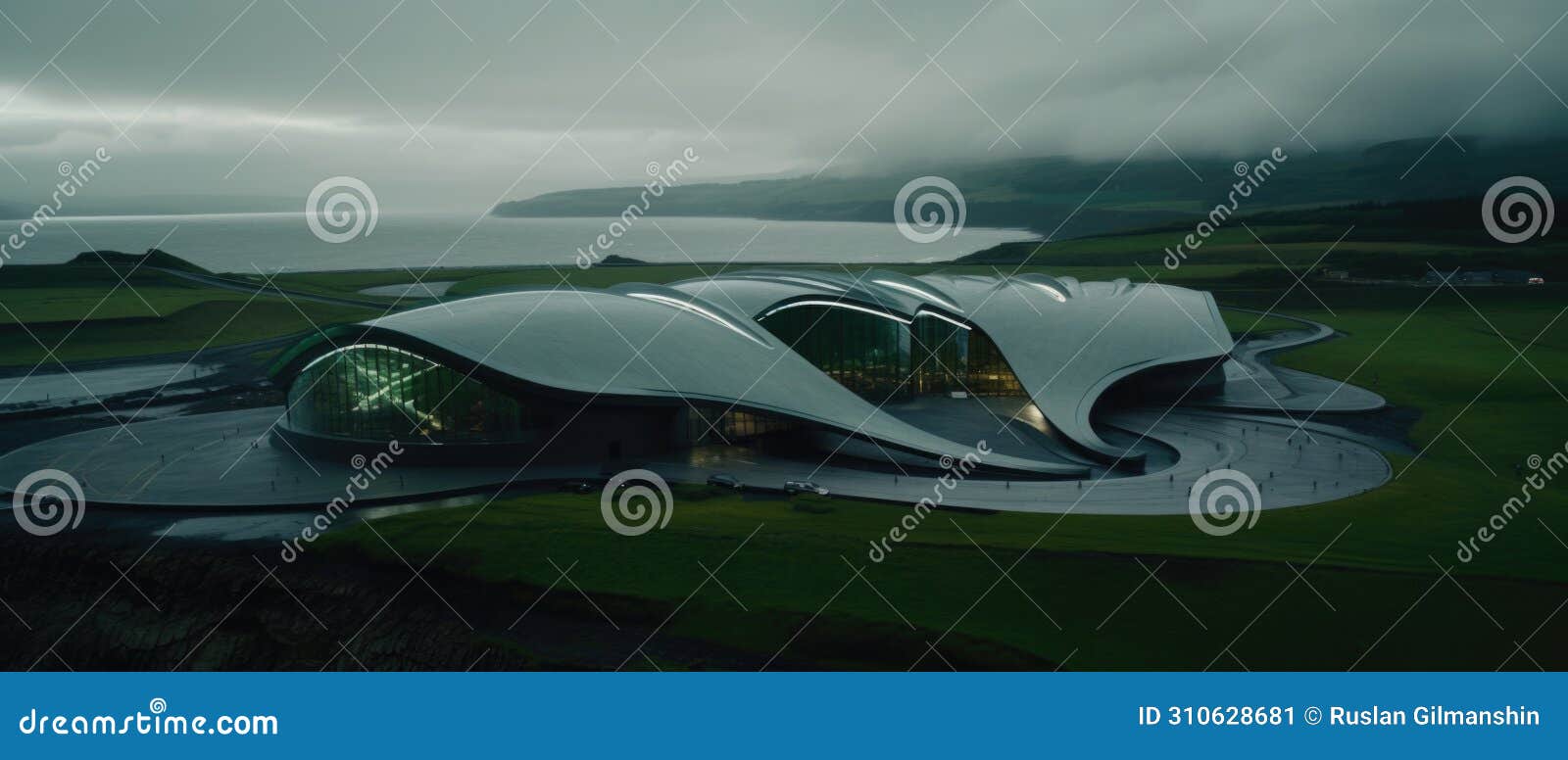 Modern Building with Interesting Architectural Curves Stock Image ...