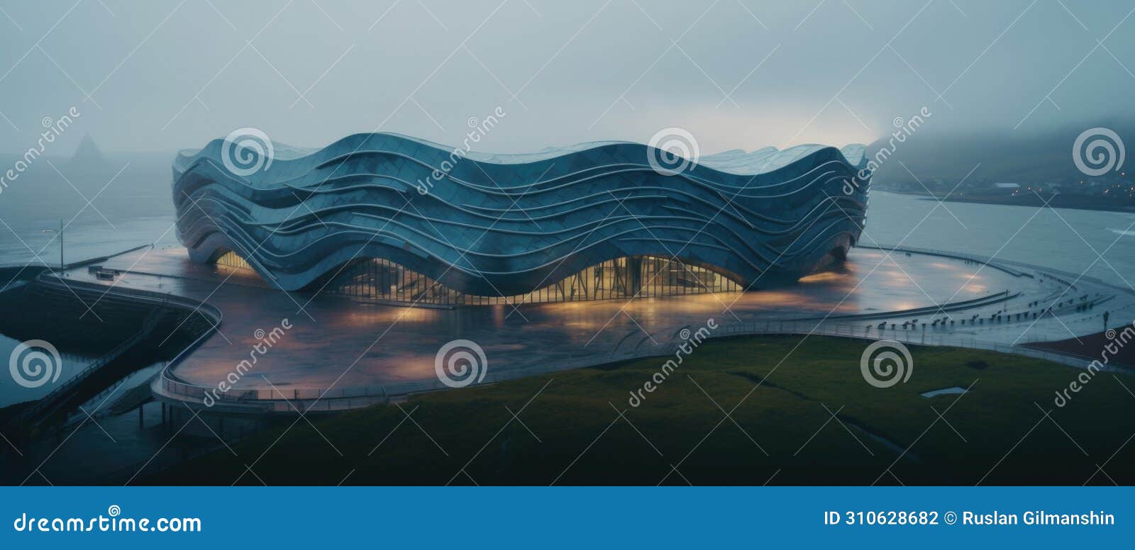 Modern Building with Interesting Architectural Curves Stock Photo ...