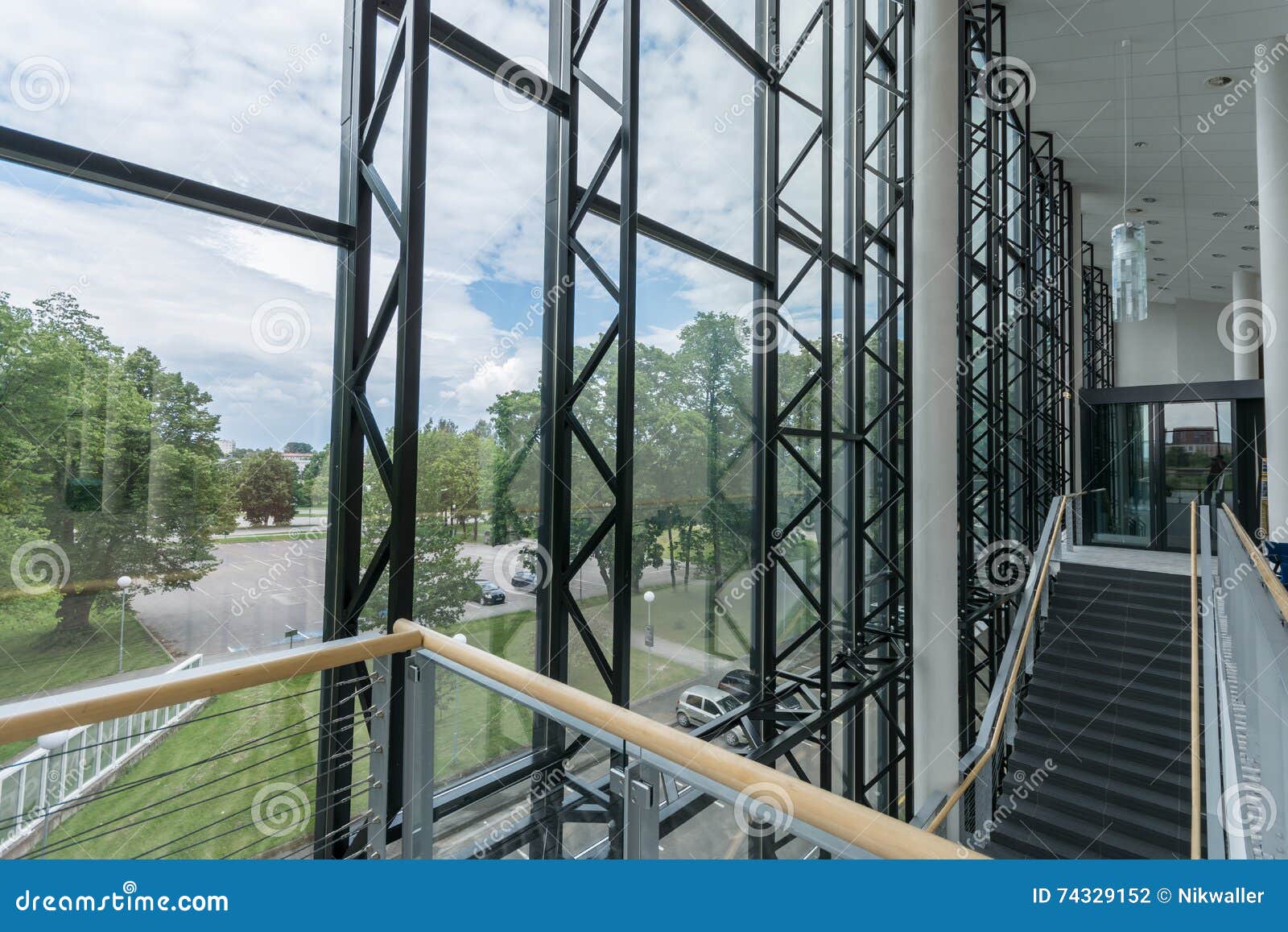 Modern Building Interior. Office Building. Big Bright Windows. Stock ...