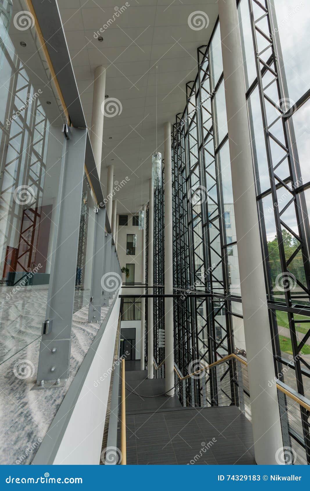 Modern Building Interior. Office Building. Big Bright Windows. Stock ...